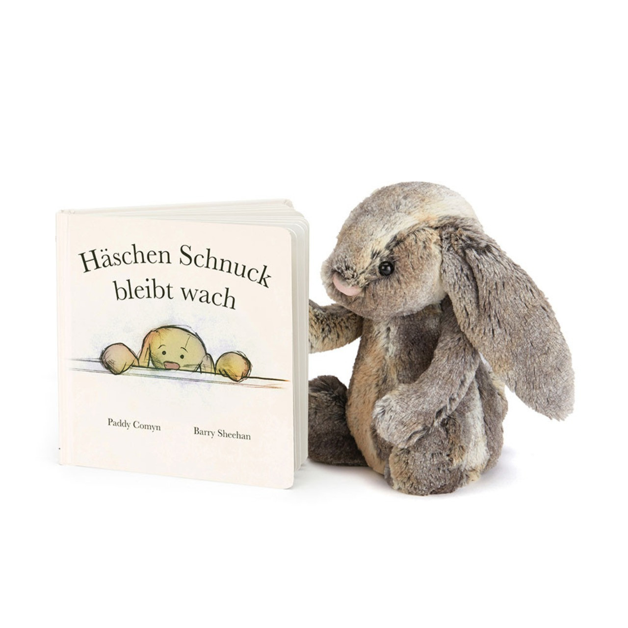 Haschen Schnuck Bleibt Wach Buch & Bashful Cottontail Bunny Medium - My Jellycat Collection