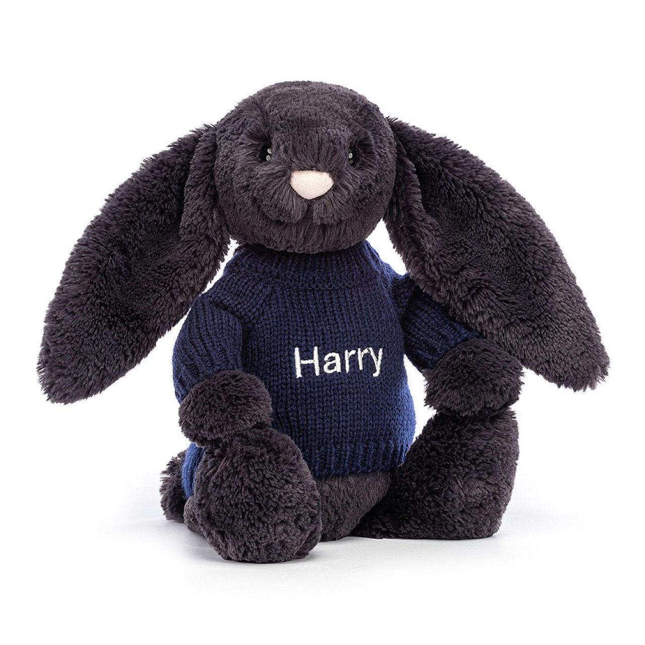 Bashful Inky Bunny With Navy Personalised Jumper - My Jellycat Collection