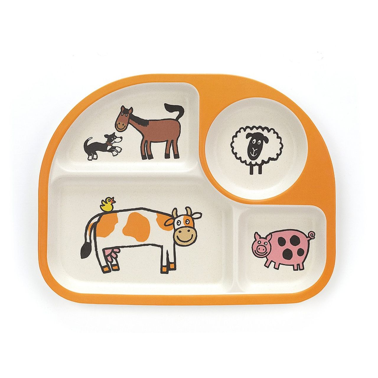 Farm Tails Bamboo Divided Plate - My Jellycat Collection